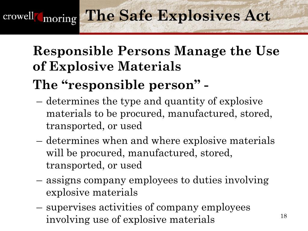 PPT - The Safe Explosives Act: A New World of Permits, Fingerprints ...