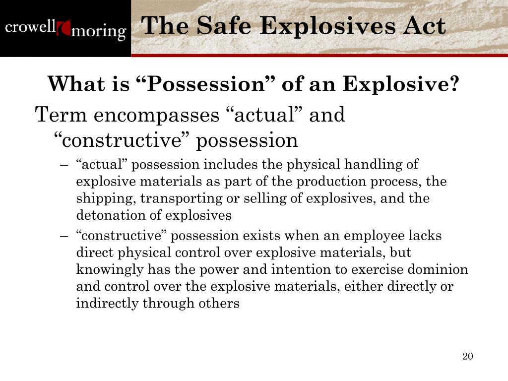 PPT - The Safe Explosives Act: A New World of Permits, Fingerprints ...