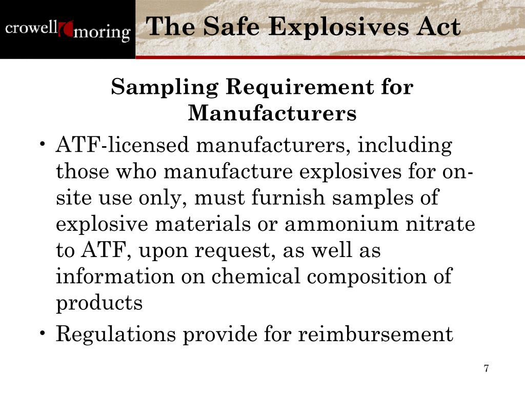 PPT - The Safe Explosives Act: A New World of Permits, Fingerprints ...