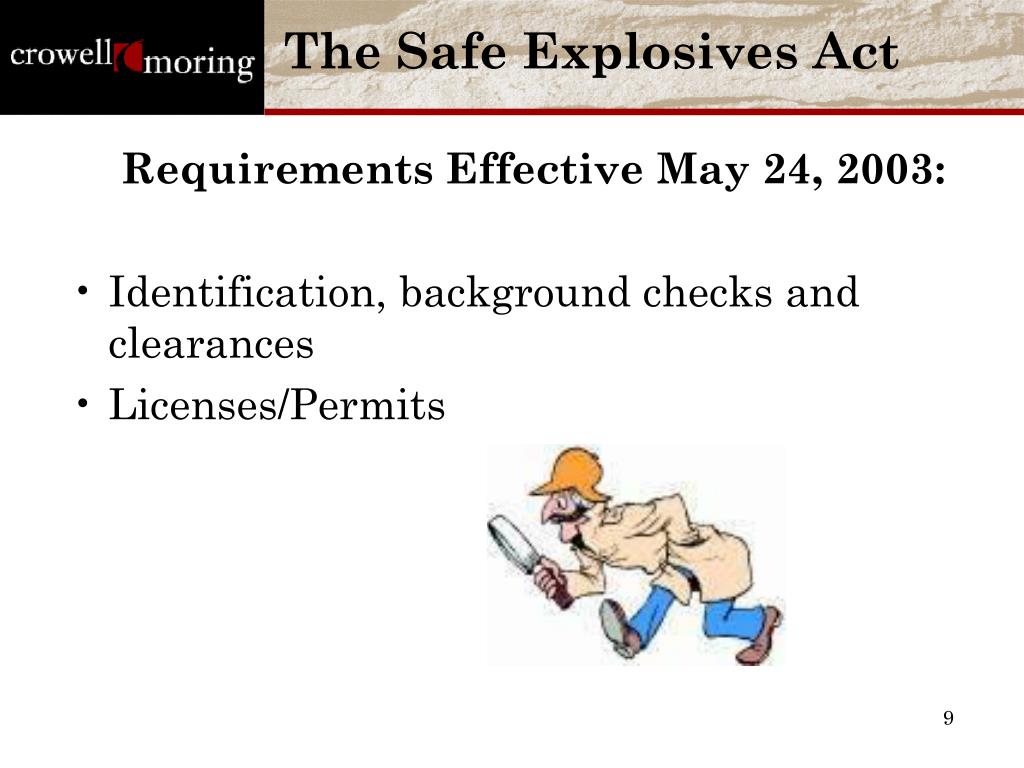 PPT - The Safe Explosives Act: A New World of Permits, Fingerprints ...