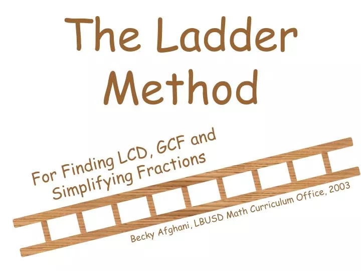 PPT - The Ladder Method PowerPoint Presentation, free download - ID:5561686