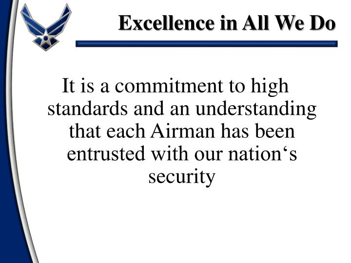 PPT - AIR FORCE CORE VALUES: The Price of Admission PowerPoint ...