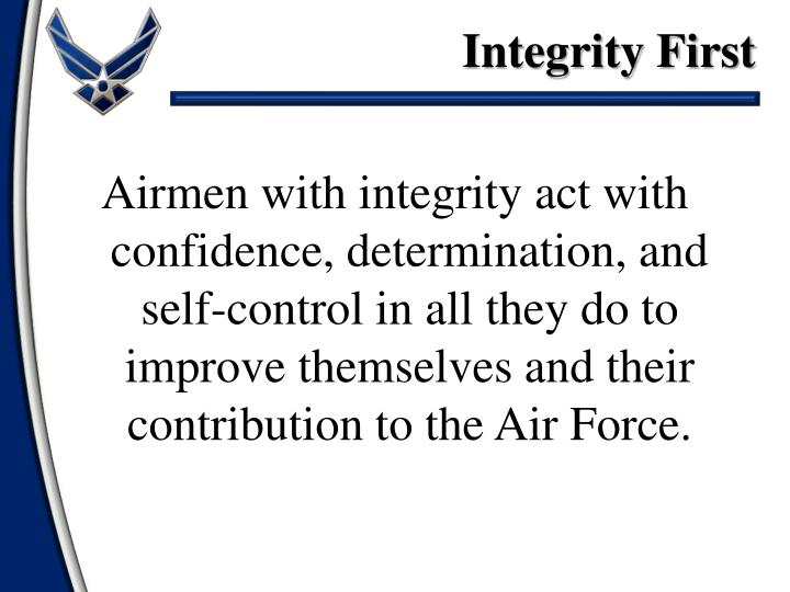 PPT - AIR FORCE CORE VALUES: The Price of Admission PowerPoint ...