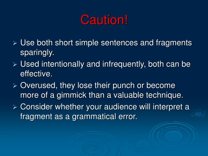 PPT - Short Simple Sentences and Fragments PowerPoint Presentation - ID ...