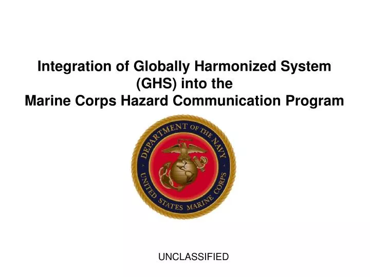 PPT - Integration of Globally Harmonized System (GHS) into the Marine ...
