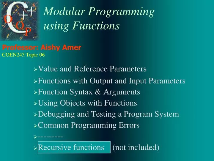 Ppt Modular Programming Using Functions Powerpoint Presentation Free Download Id5564902