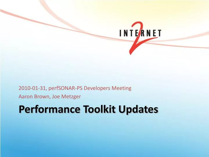 PPT - Performance Toolkit Updates PowerPoint Presentation, free ...