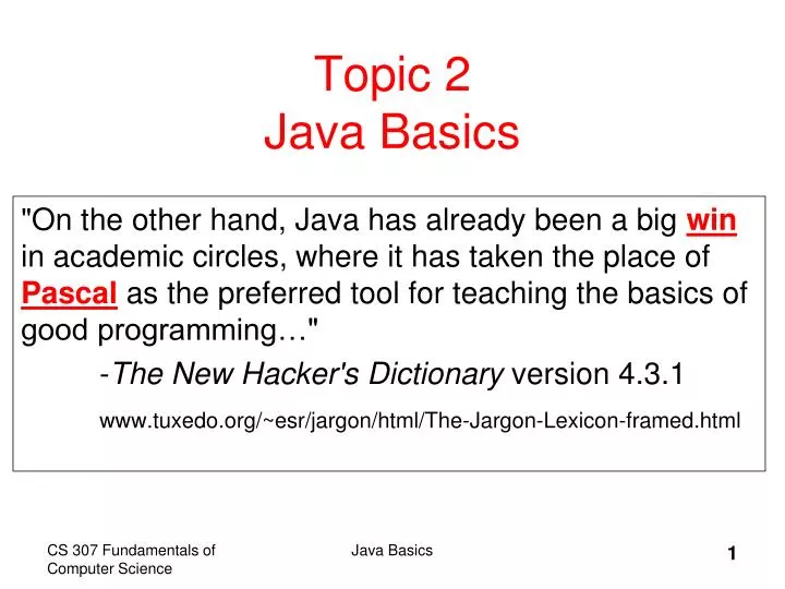 PPT - Topic 2 Java Basics PowerPoint Presentation, free download - ID:5565839