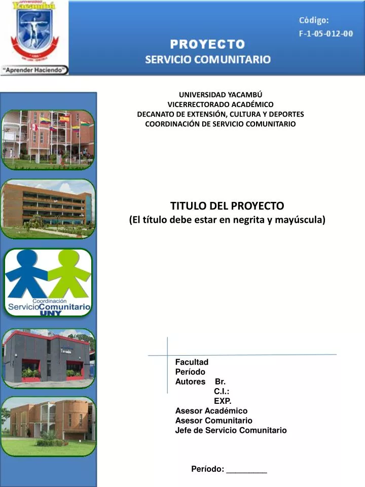 PPT - TITULO DEL PROYECTO (El título debe estar en negrita y mayúscula ...