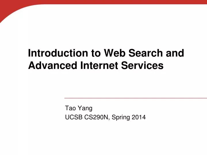PPT - Introduction to Web Search and Advanced Internet Services ...