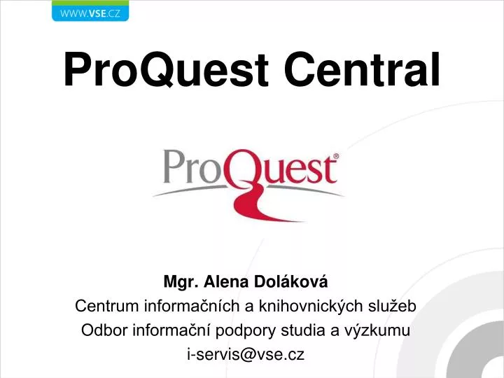 PPT - ProQuest Central PowerPoint Presentation, free download - ID:5566173