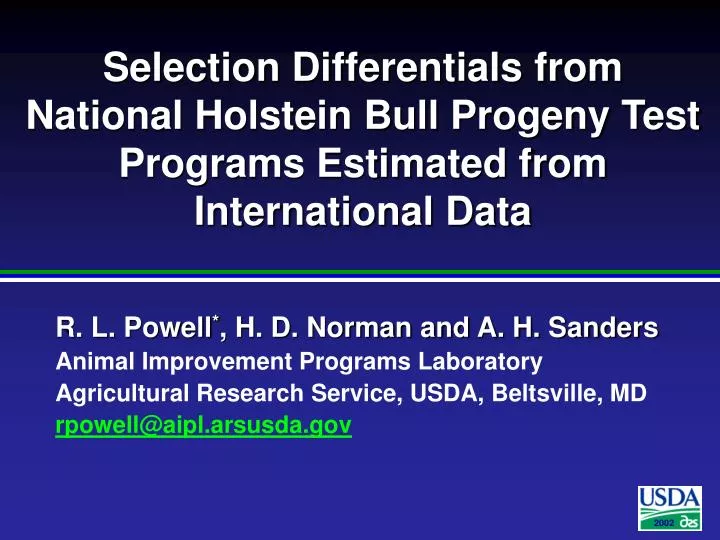 PPT - Characteristics of Ideal Progeny Test Program PowerPoint ...
