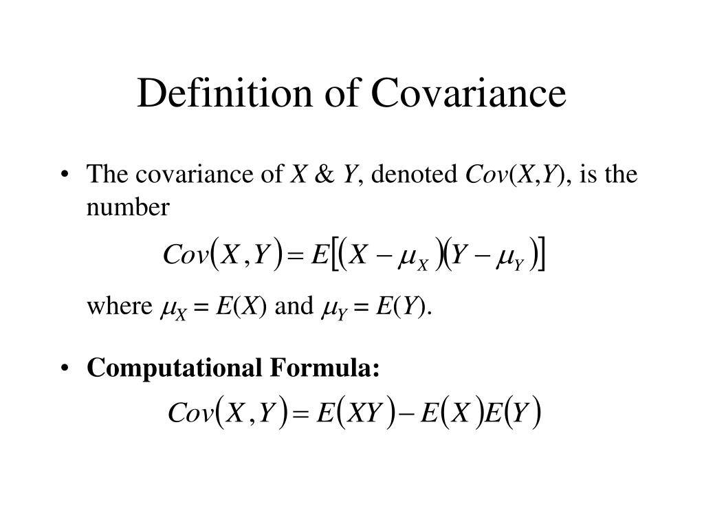 Ppt Definition Of Covariance Powerpoint Presentation Free Download