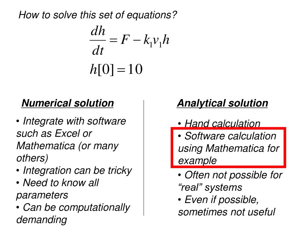 Ppt Modeling Basics 4 Numerical Ode Solving In Excel 5 Solving Odes In Mathematica