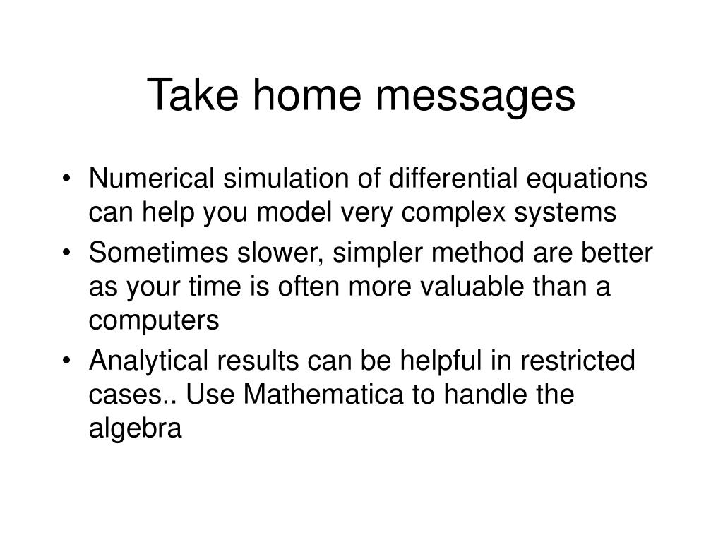 Ppt Modeling Basics 4 Numerical Ode Solving In Excel 5 Solving Odes In Mathematica 8608