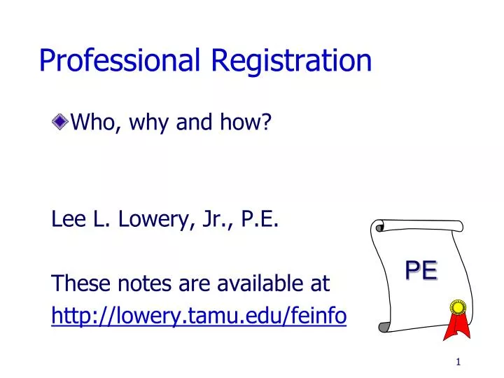 PPT - Professional Registration PowerPoint Presentation, free download ...