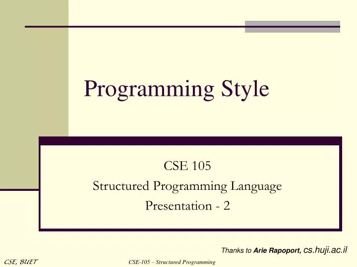 PPT - Programming Style PowerPoint Presentation, free download - ID:5570674