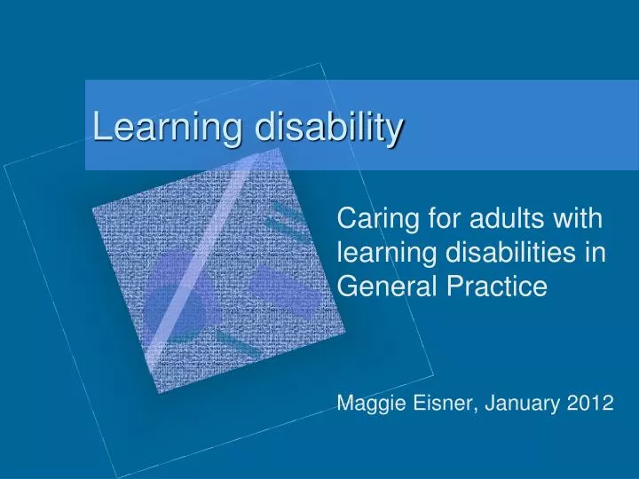 PPT - Learning disability PowerPoint Presentation, free download - ID ...