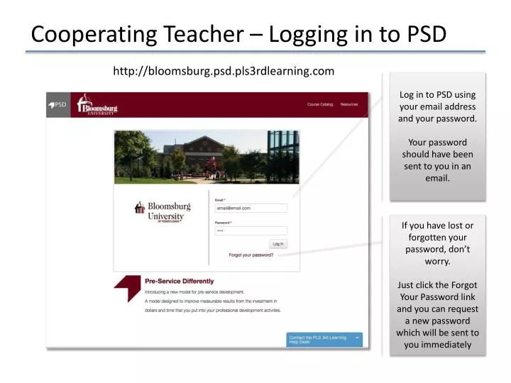 PPT - Cooperating Teacher – Logging in to PSD PowerPoint Presentation ...