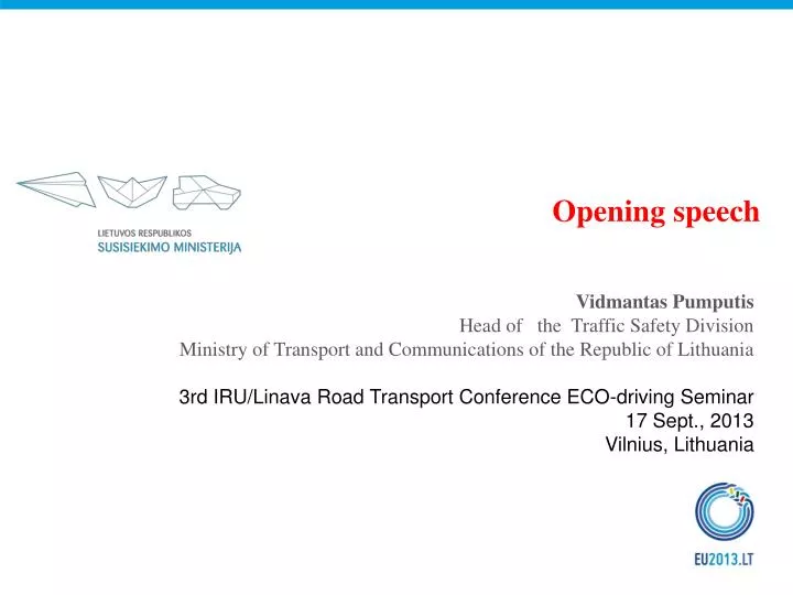 PPT - Opening speech PowerPoint Presentation, free download - ID:5571688