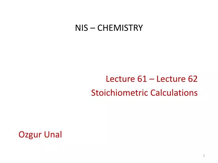 PPT - NIS – CHEMISTRY PowerPoint Presentation, free download - ID:5571736