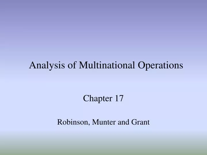 PPT - Analysis of Multinational Operations PowerPoint Presentation ...
