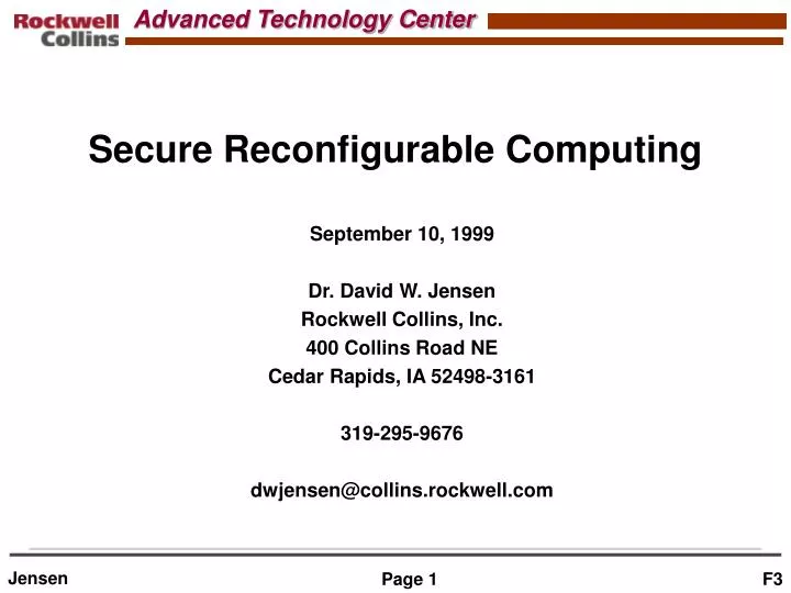 PPT - Secure Reconfigurable Computing PowerPoint Presentation, free ...