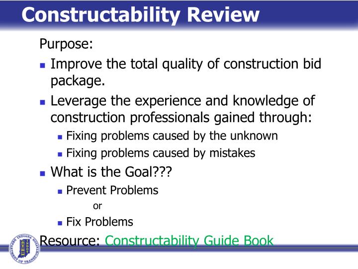 PPT - Constructability Review Contract Documents Construction Robert Z ...