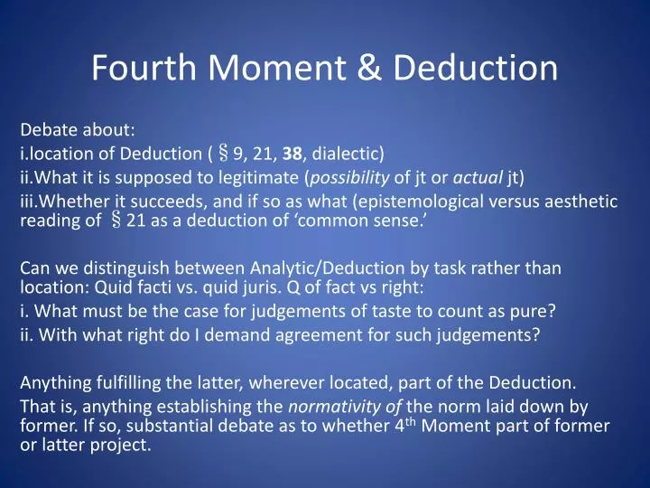 PPT - Fourth Moment & Deduction PowerPoint Presentation, free download ...