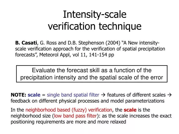 PPT - Intensity-scale verification technique PowerPoint Presentation ...