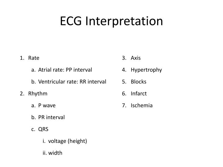 PPT - ECG Interpretation PowerPoint Presentation - ID:5576062