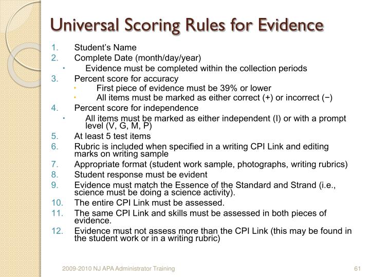 PPT - Overview of the 2009-2010 Alternate Proficiency Assessment ...