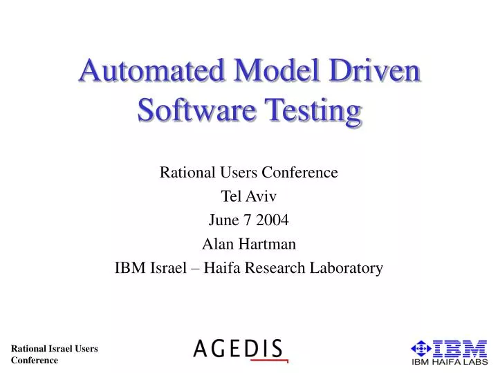 PPT - Automated Model Driven Software Testing PowerPoint Presentation ...