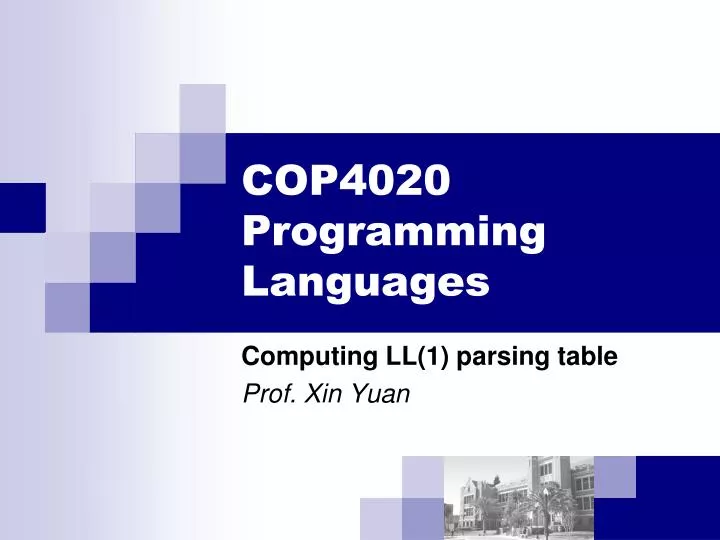 PPT - COP4020 Programming Languages PowerPoint Presentation, free download - ID:5576776