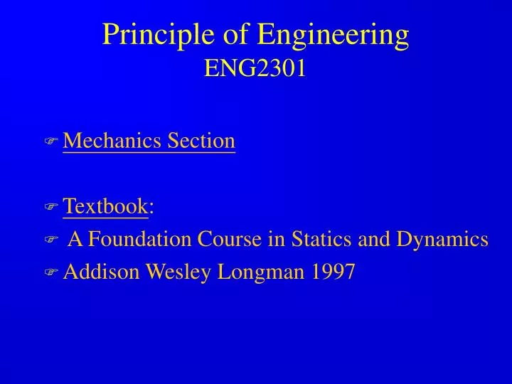 PPT - Principle of Engineering ENG2301 PowerPoint Presentation, free ...