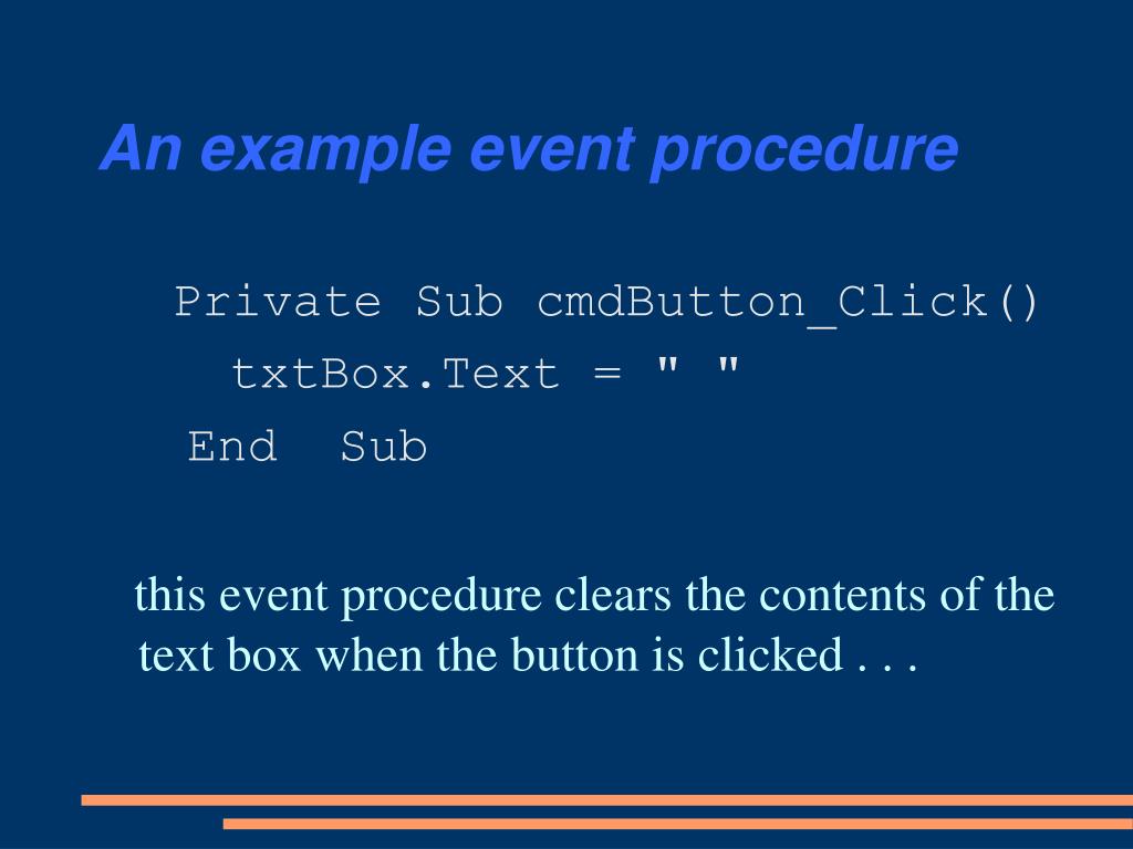 Ppt Csci110 Event Driven Programming With Visual Basic Powerpoint Presentation Id5576978