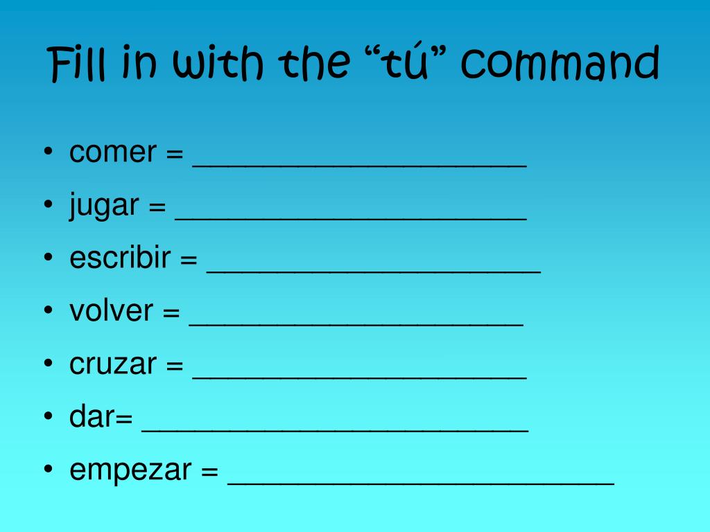 PPT - El Imperativo o Mandatos PowerPoint Presentation, free download ...