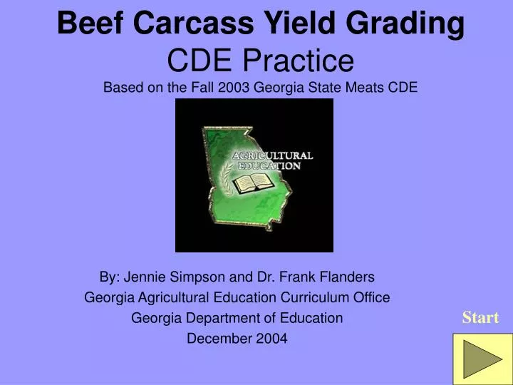 PPT - Beef Carcass Yield Grading CDE Practice Based on the Fall 2003 ...