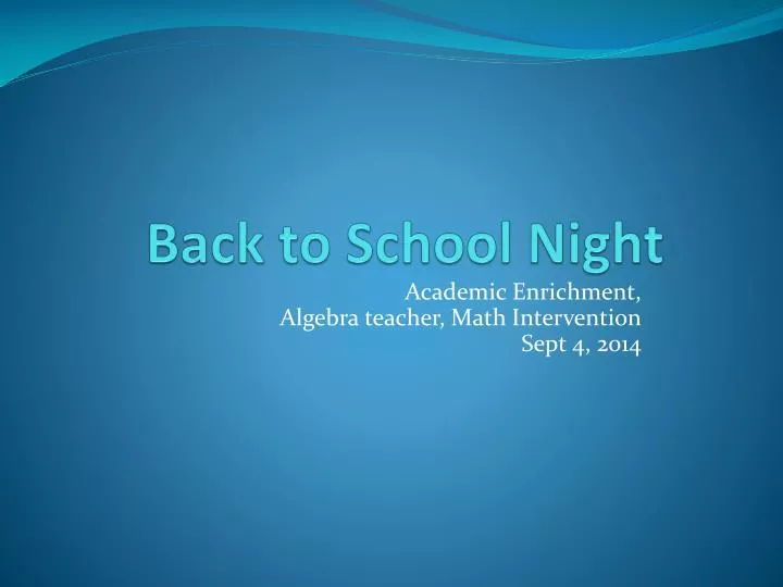 PPT - Back to School Night PowerPoint Presentation, free download - ID ...