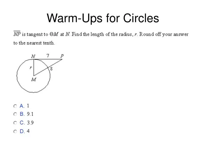 PPT - Warm-Ups for Circles PowerPoint Presentation, free download - ID ...