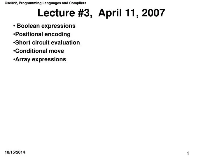PPT - Lecture #3, April 11, 2007 PowerPoint Presentation, free download ...