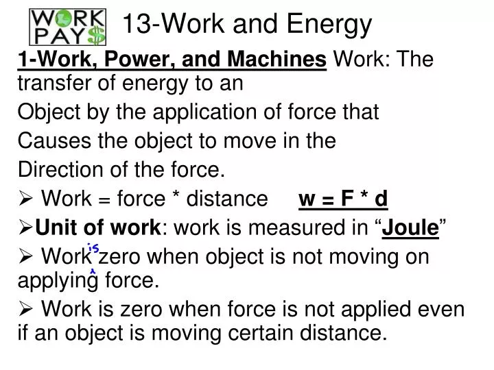 PPT - 13-Work and Energy PowerPoint Presentation, free download - ID ...