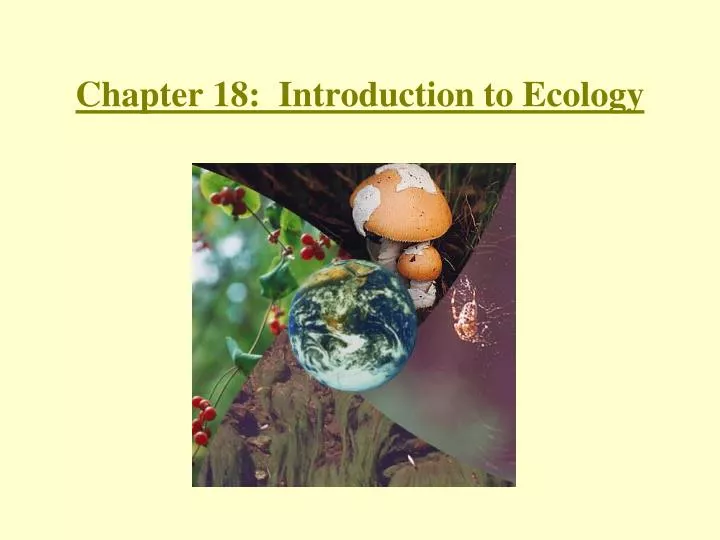 PPT - Chapter 18: Introduction to Ecology PowerPoint Presentation, free ...
