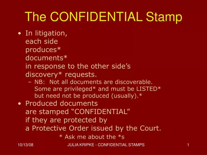PPT - The CONFIDENTIAL Stamp PowerPoint Presentation, free download ...