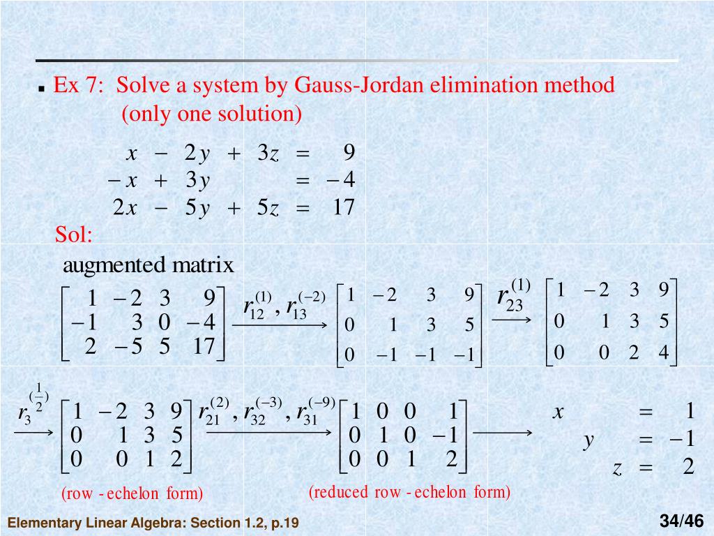 Ppt Chapter 1 Systems Of Linear Equations Powerpoint Presentation