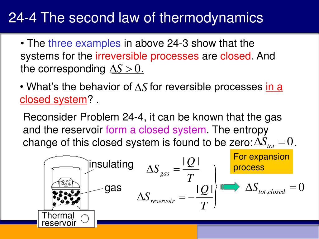 Ppt Chapter 24 Entropy And The Second Law Of Thermodynamics