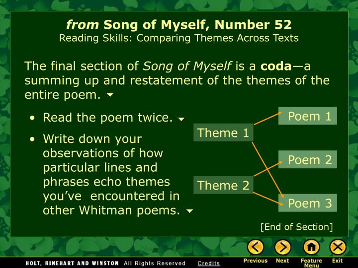 PPT - from Song of Myself, Number 52 by Walt Whitman PowerPoint ...