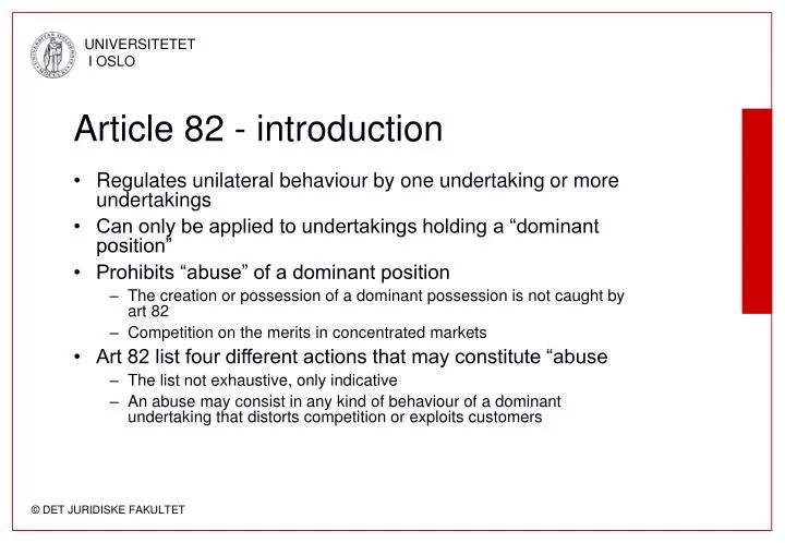 PPT - Article 82 - introduction PowerPoint Presentation, free download ...