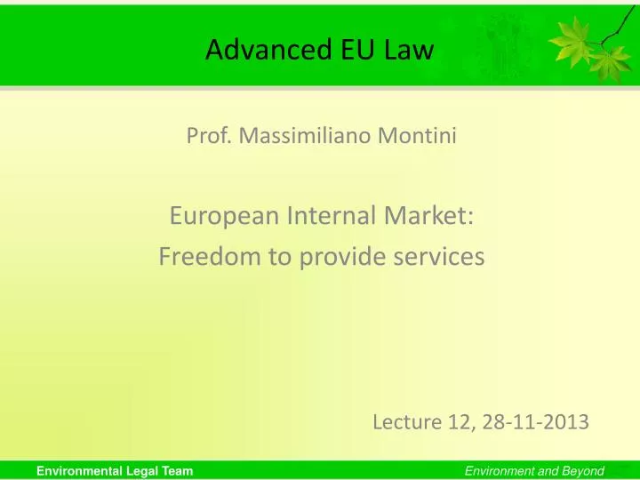 PPT - Advanced EU Law PowerPoint Presentation, free download - ID:5581856