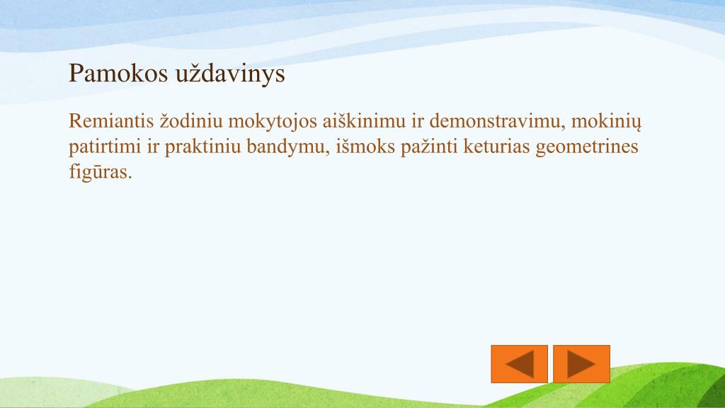 PPT - Pamokos tema: „ Geometrinės figūros: trikampis, kvadratas ...